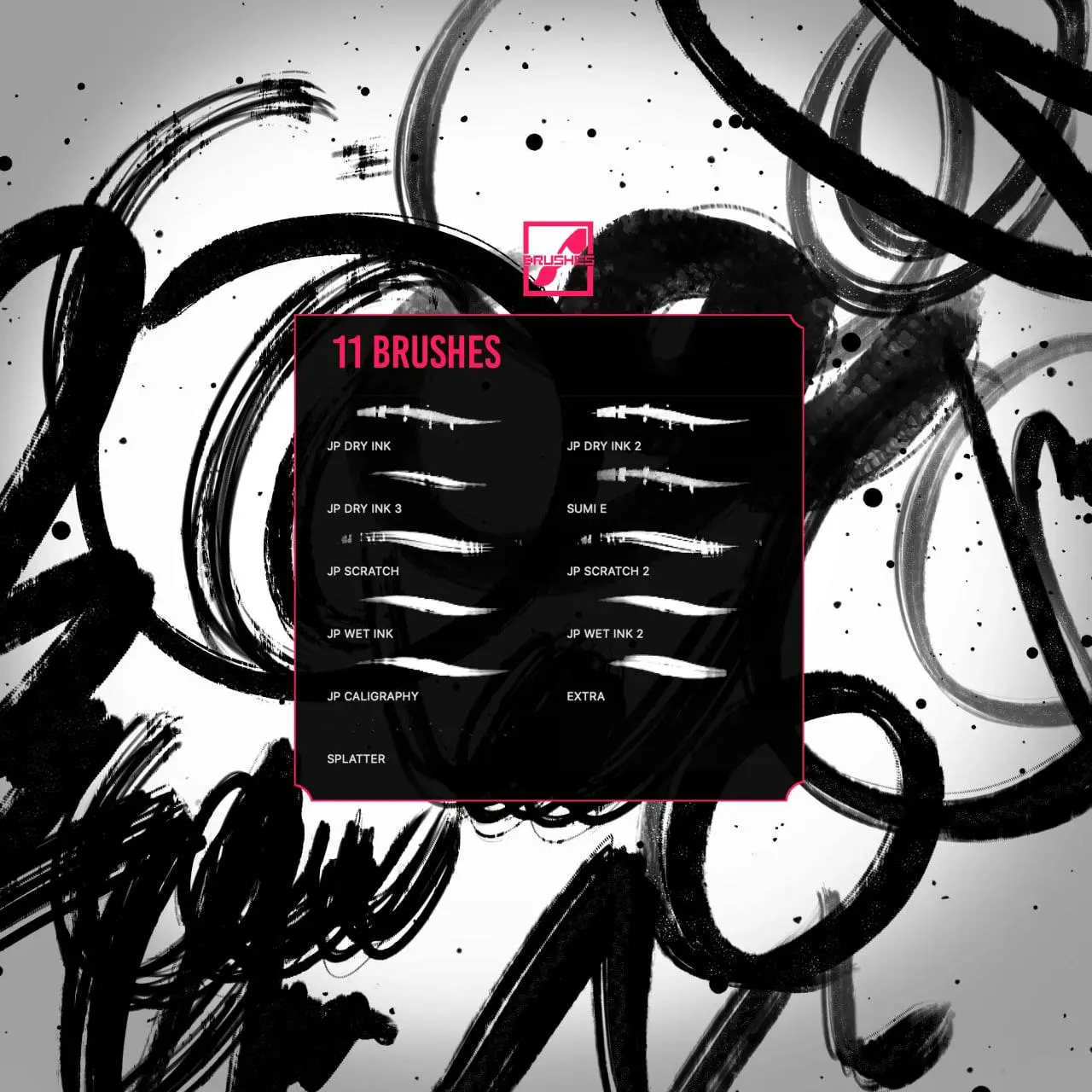 SUMI-E Japanese Ink Brushes for Procreate & Photoshop