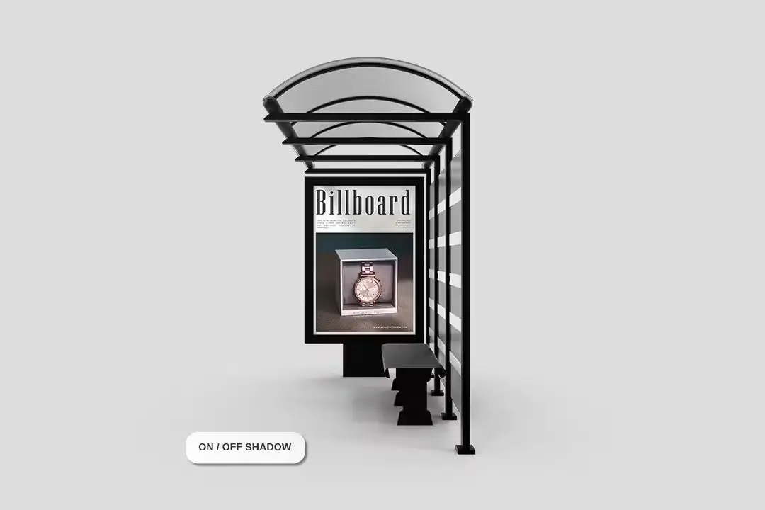 Billboard Bus Station Mockup for Photoshop