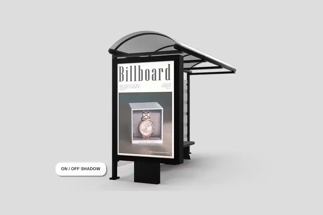 Billboard Bus Station Mockup for Photoshop
