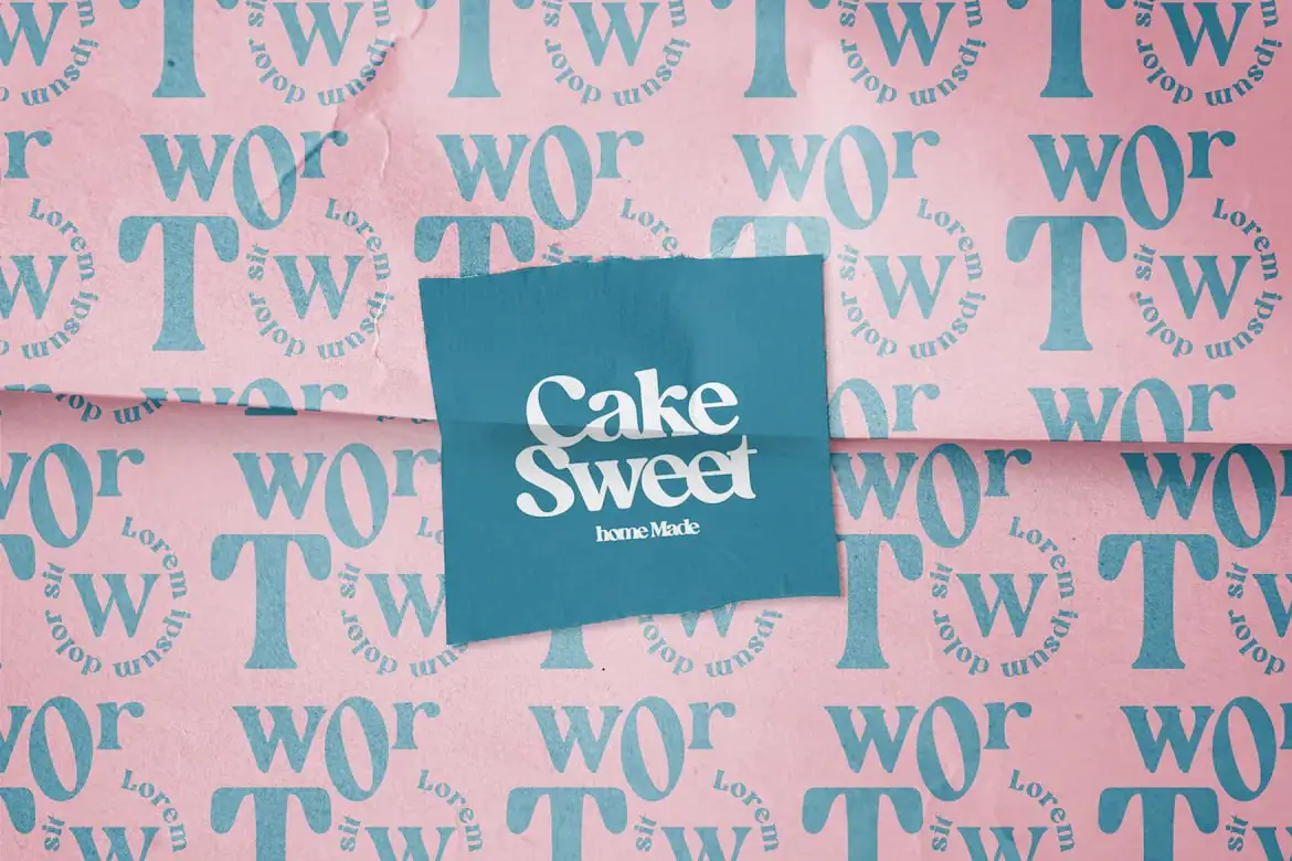 Cake Packaging Label Sticker Template Mockup