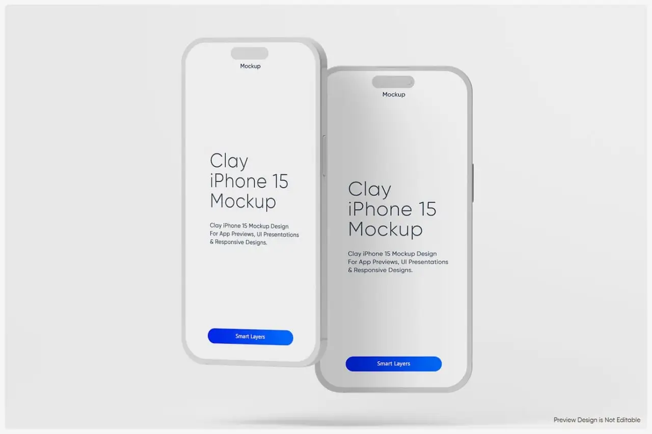 Clay Iphone 15 Screen Mockup for Photoshop