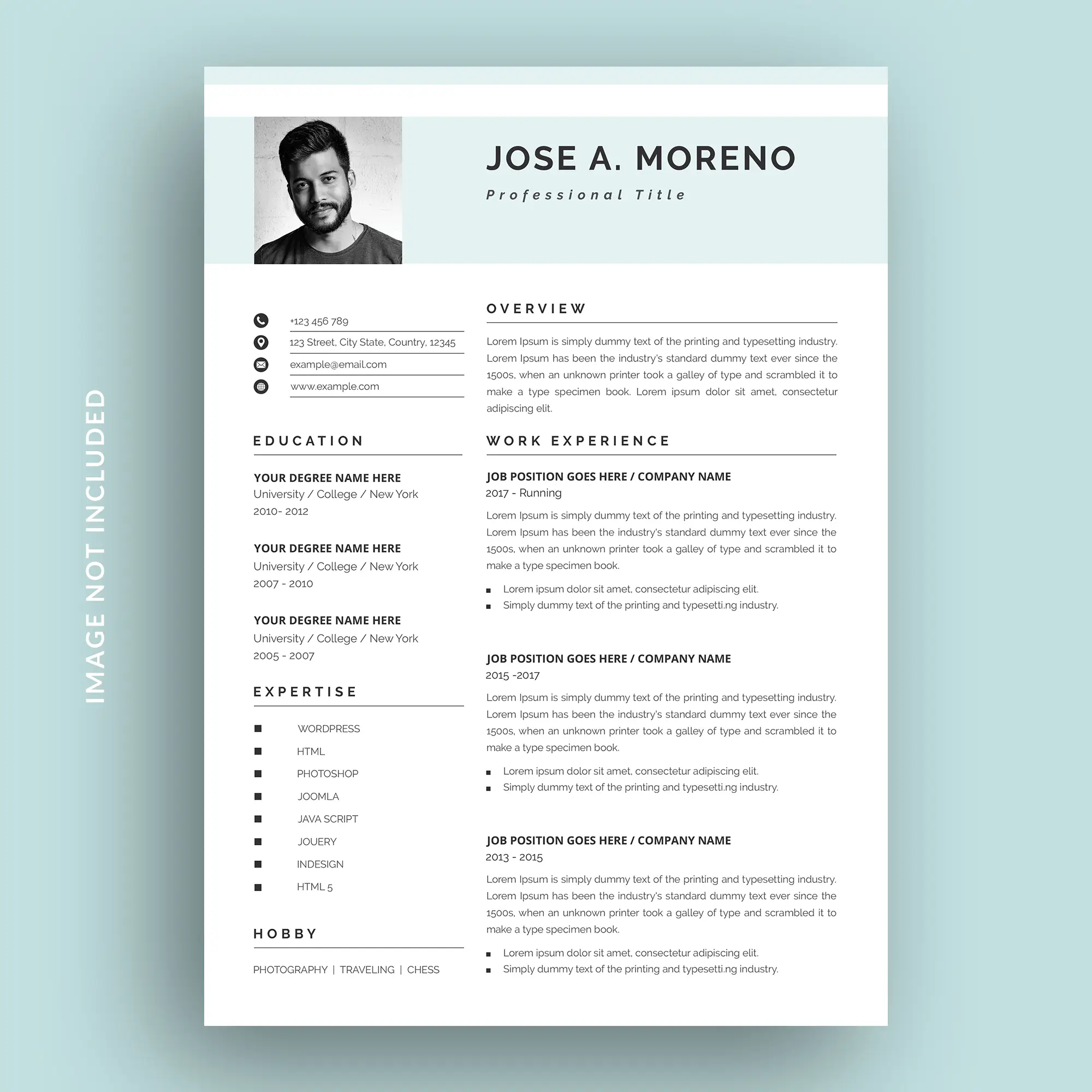 Clean And Simple Resume Cv Template Design