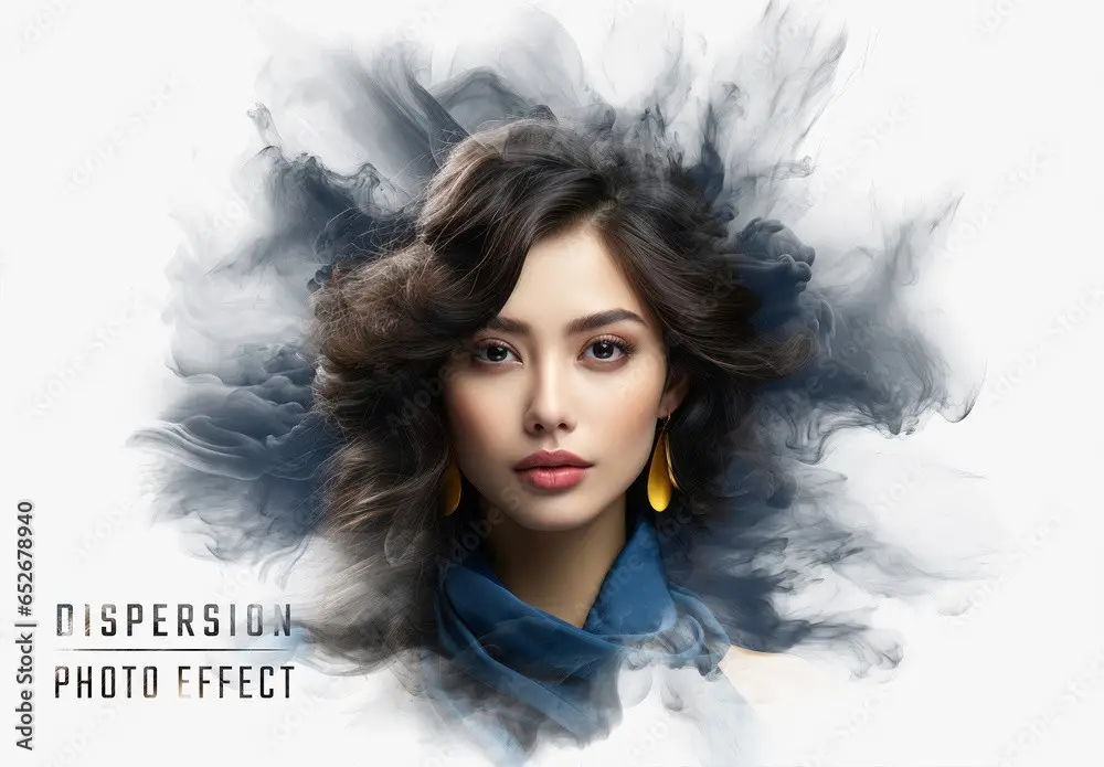 Dispersion Smoke Photo Effect Mockup