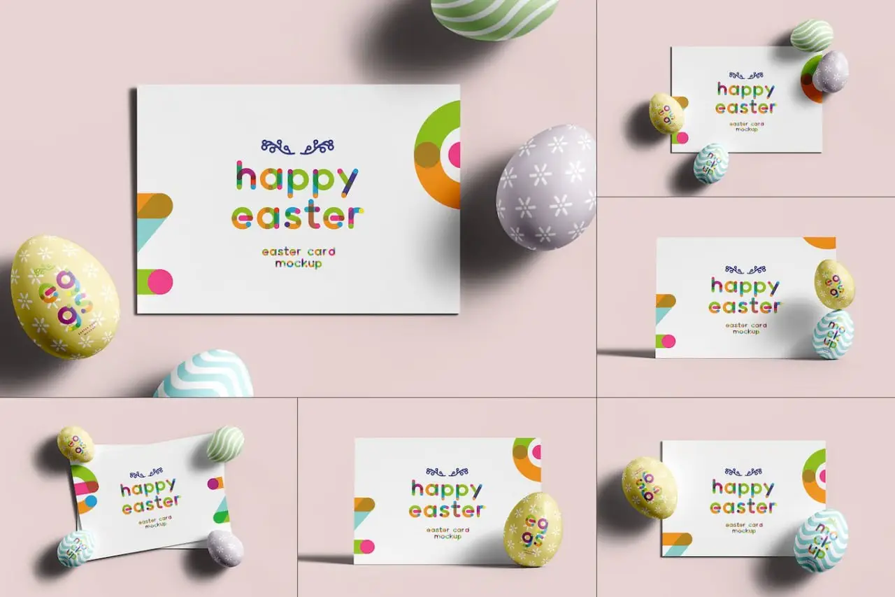 Easter Eggs & Card Mockup for Creative Designs