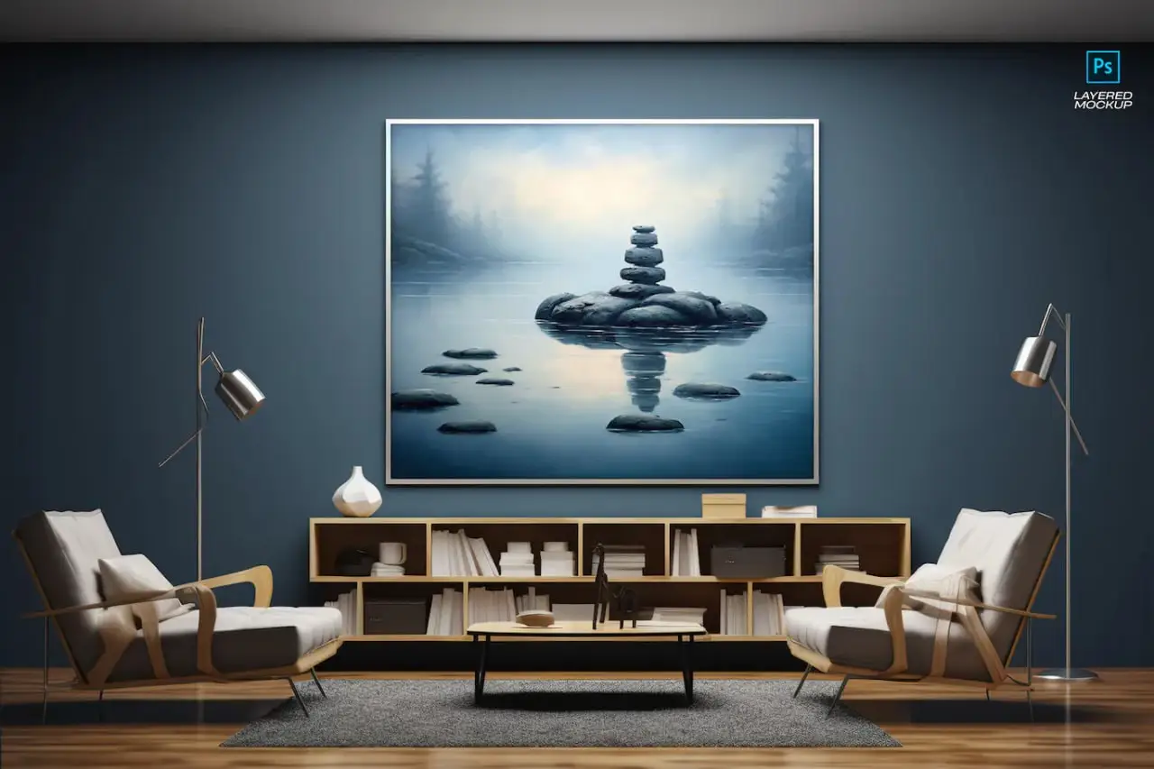 Frame Artwork Template Mockup for Photoshop