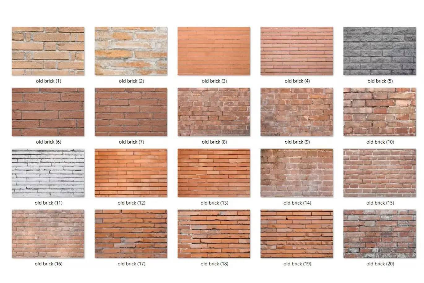 20 Old Brick Wall Texture - High-Quality Digital Asset