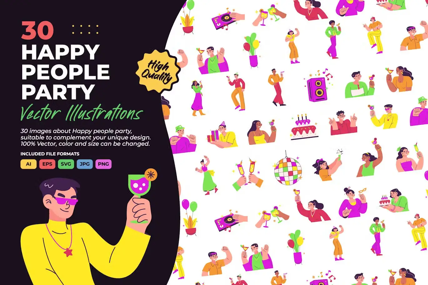 30 Images Happy People Party Illustrations