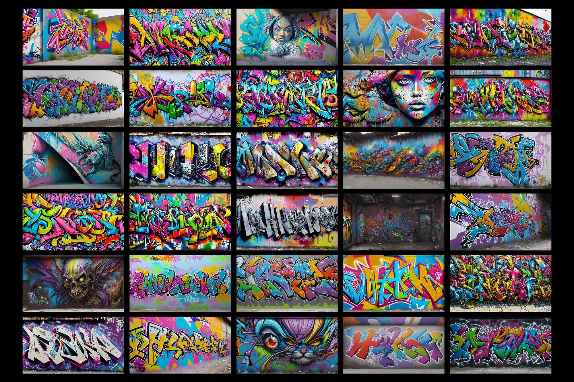 300 Graffiti Backgrounds for Design Projects