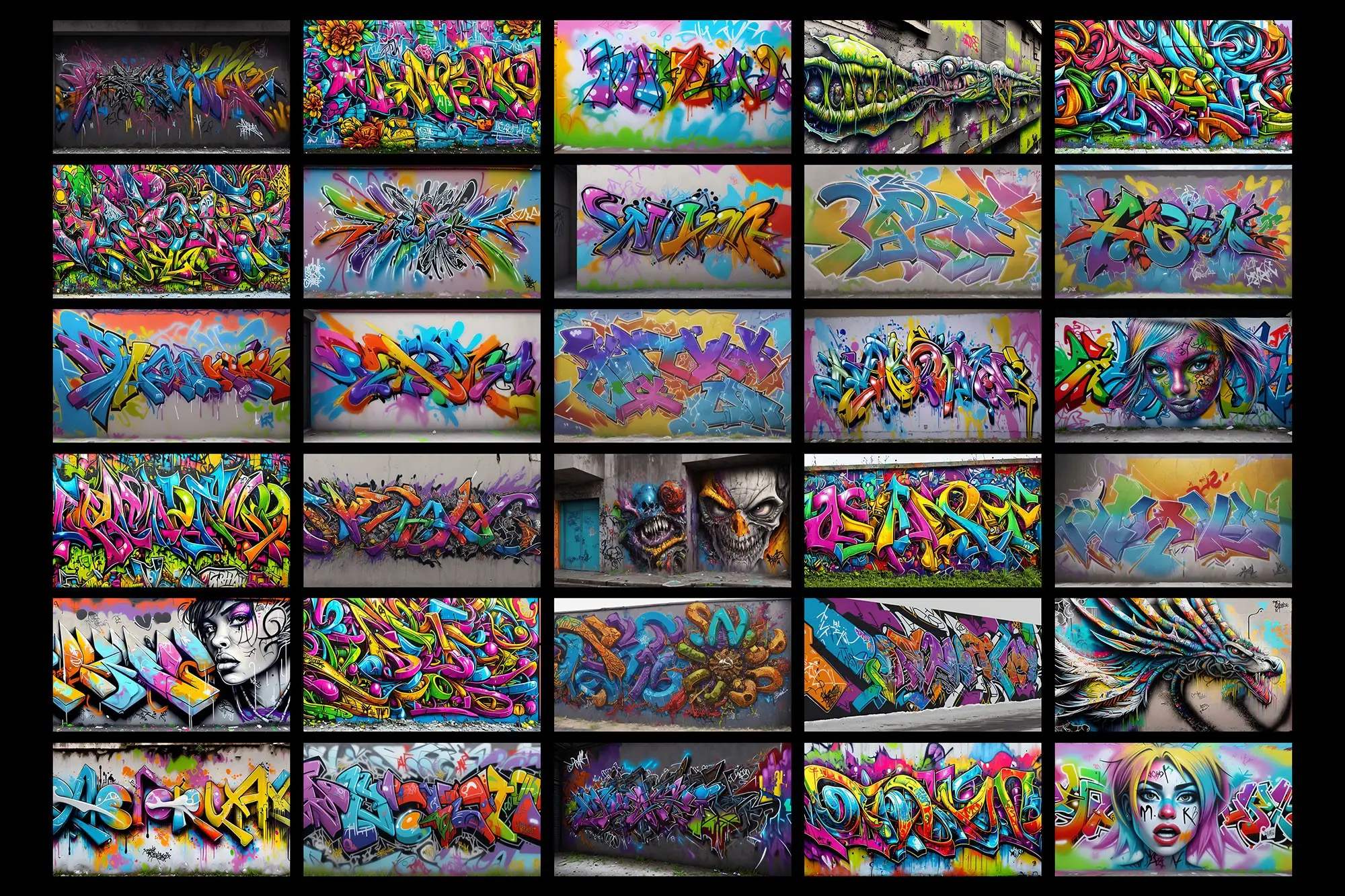 300 Graffiti Backgrounds for Design Projects