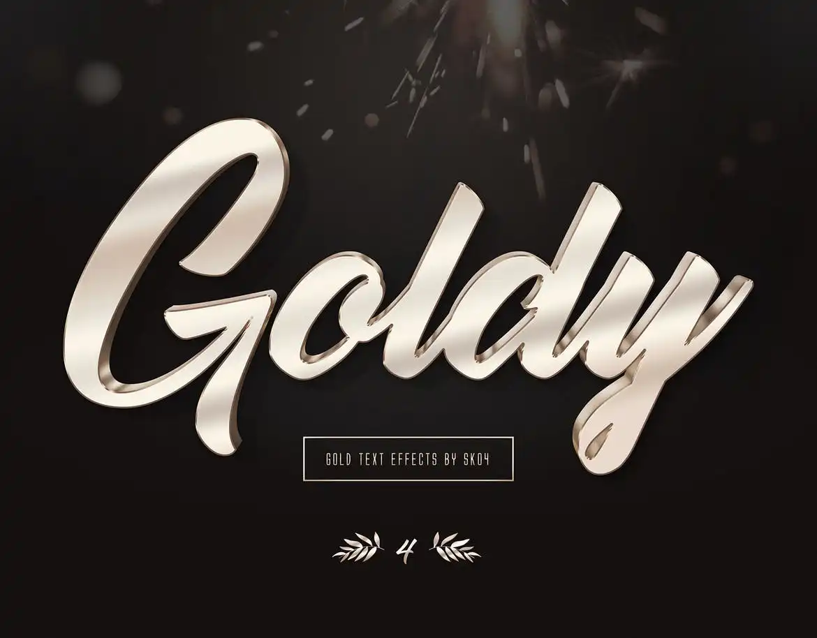 3D Gold Text Effects - 10 PSD Files