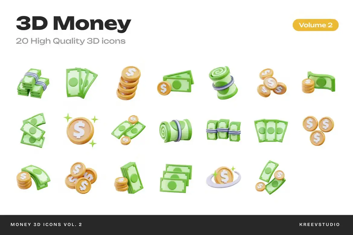 3D Money Icons Vol. 2 - Enhance Your Designs