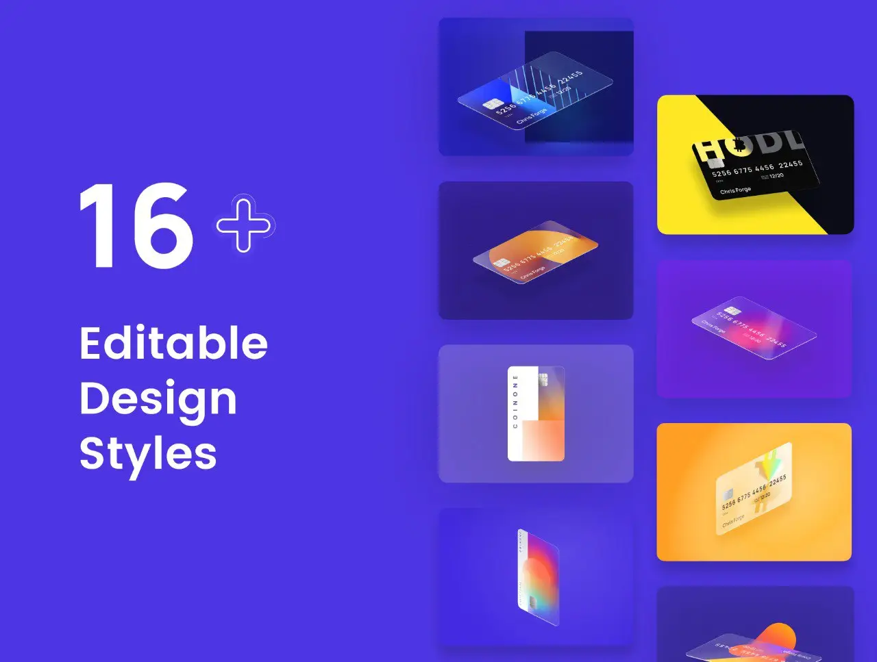 3D Translucent Credit Cards Mockups for Figma