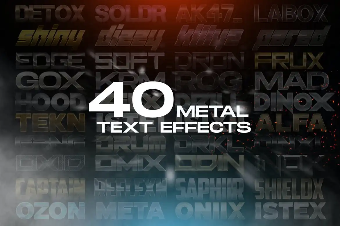 40 Metal Text Effects for Photoshop
