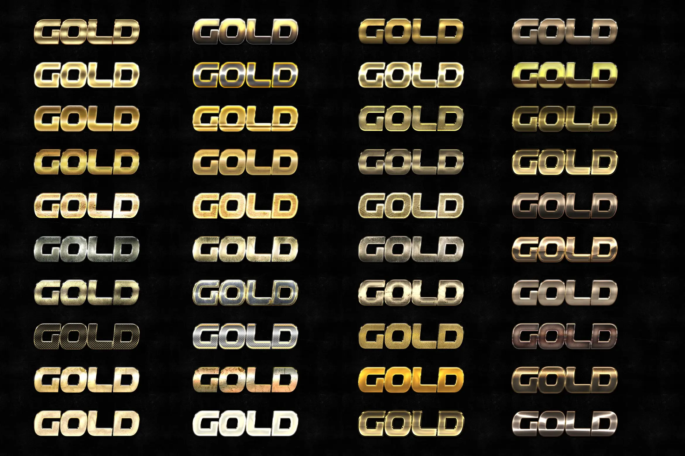 40 Gold Photoshop Styles - Stunning Text Effects