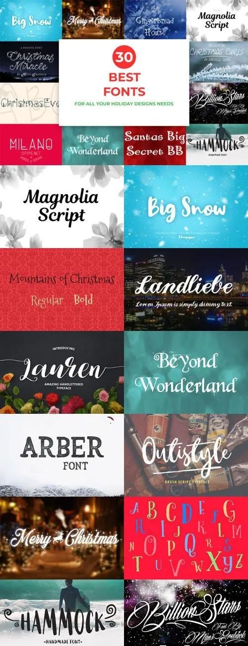 Best Font Bundle For Holidays – 30 Fonts