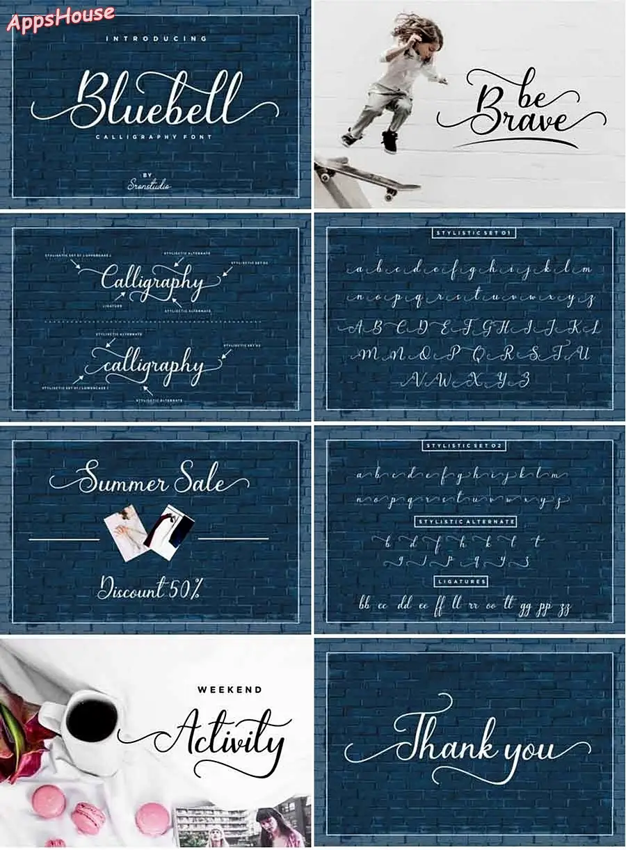 Bluebell Calligraphy Font - Elegant Typeface