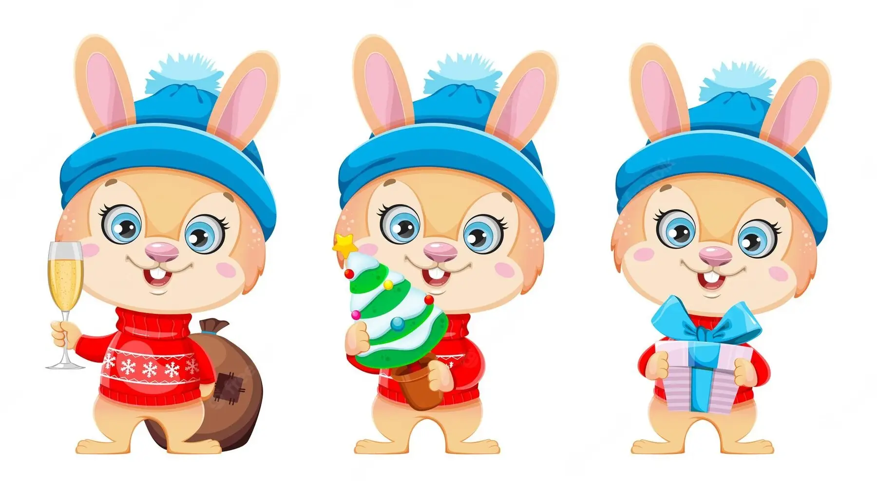 Cartoon Character Rabbit - Digital Design Asset