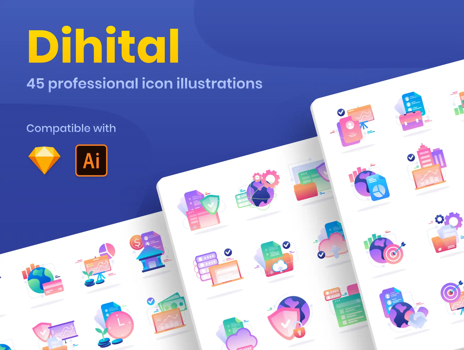 Dihital: Finance Business Data Illustration Pack