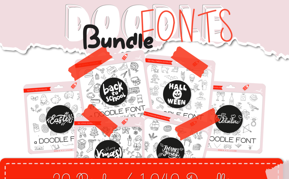 Doodle Fonts Bundle - Creative Typography