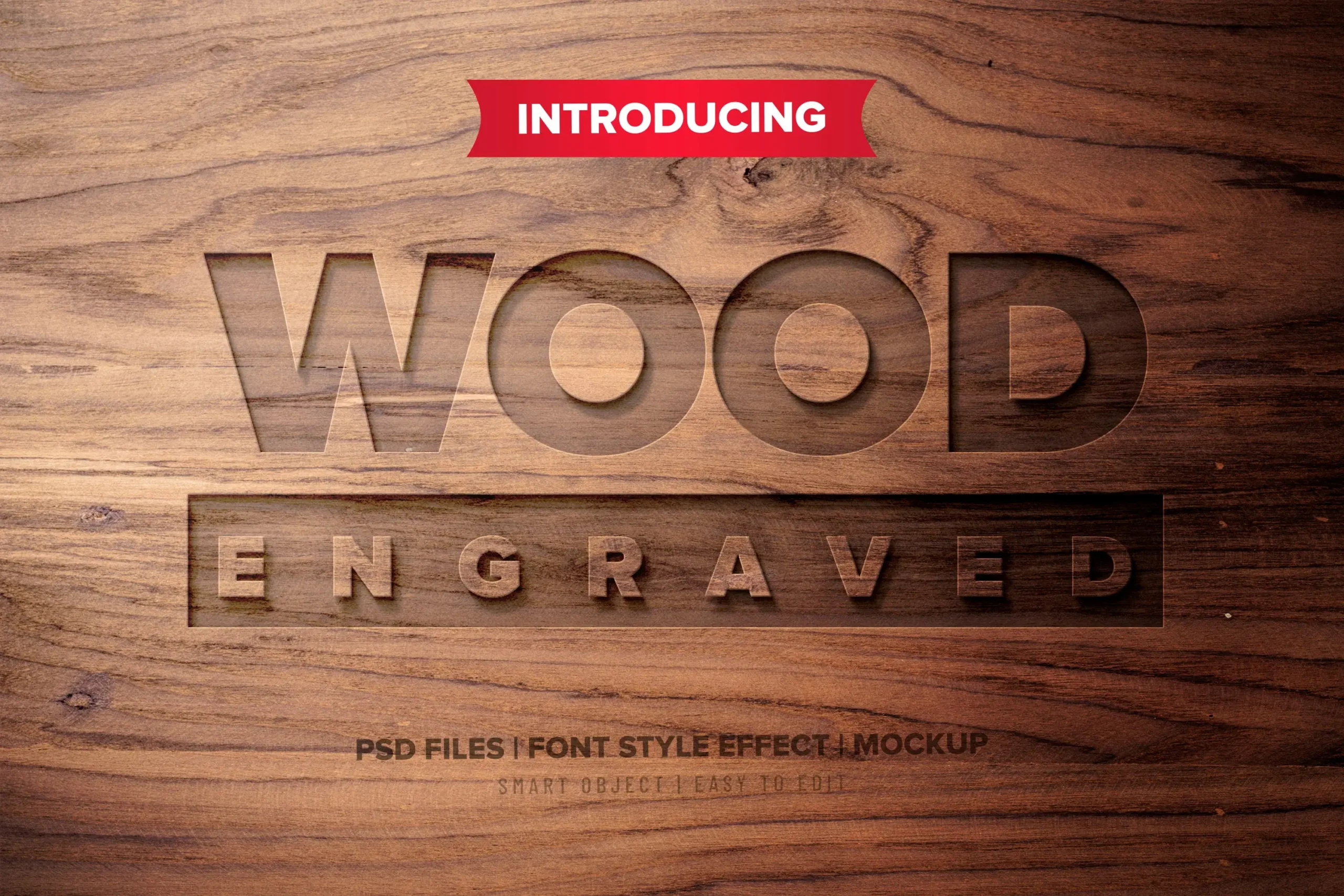 Engraved Wood Digital Design Asset