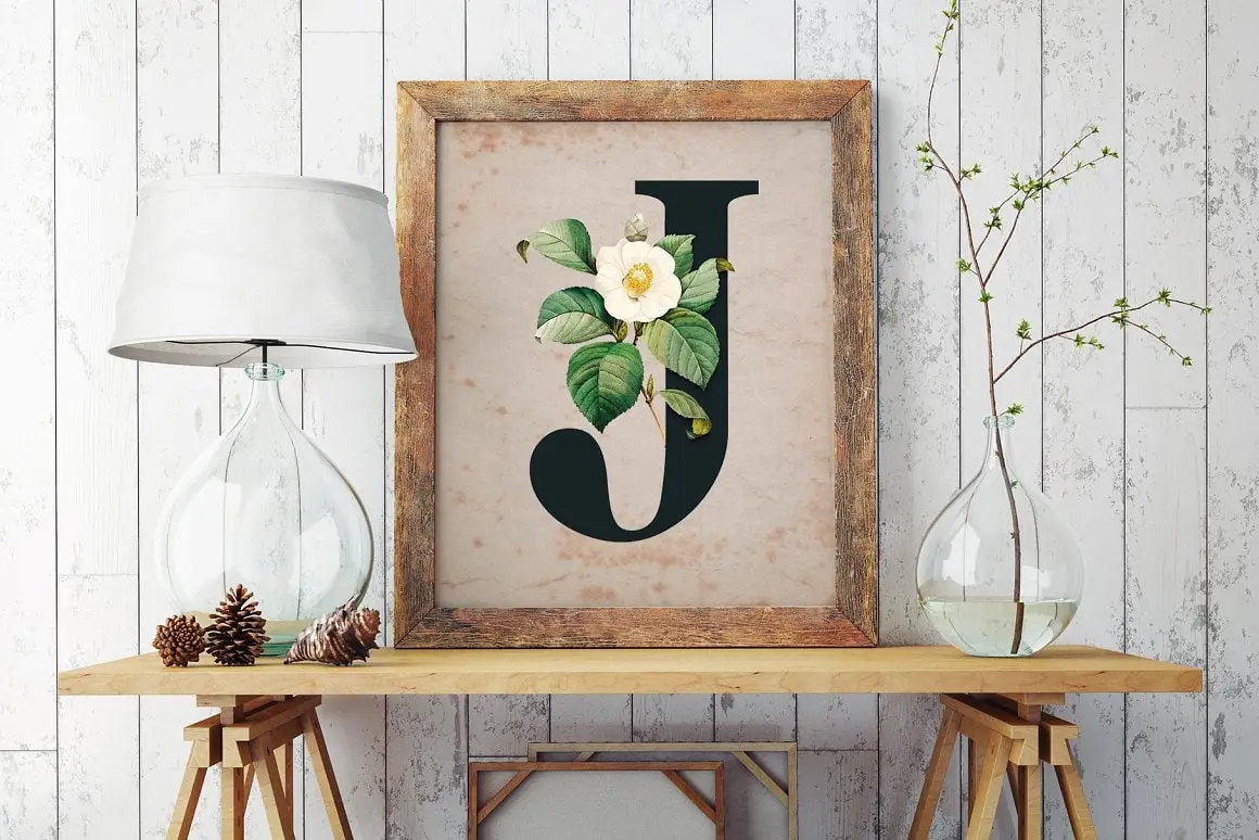 Floral Monogram Alphabet Letters - Vintage Floral Designs