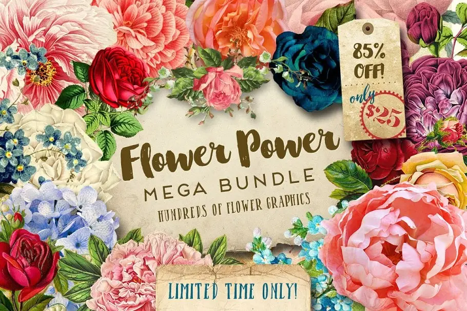 Flower Power Mega Bundle - Digital Design Assets