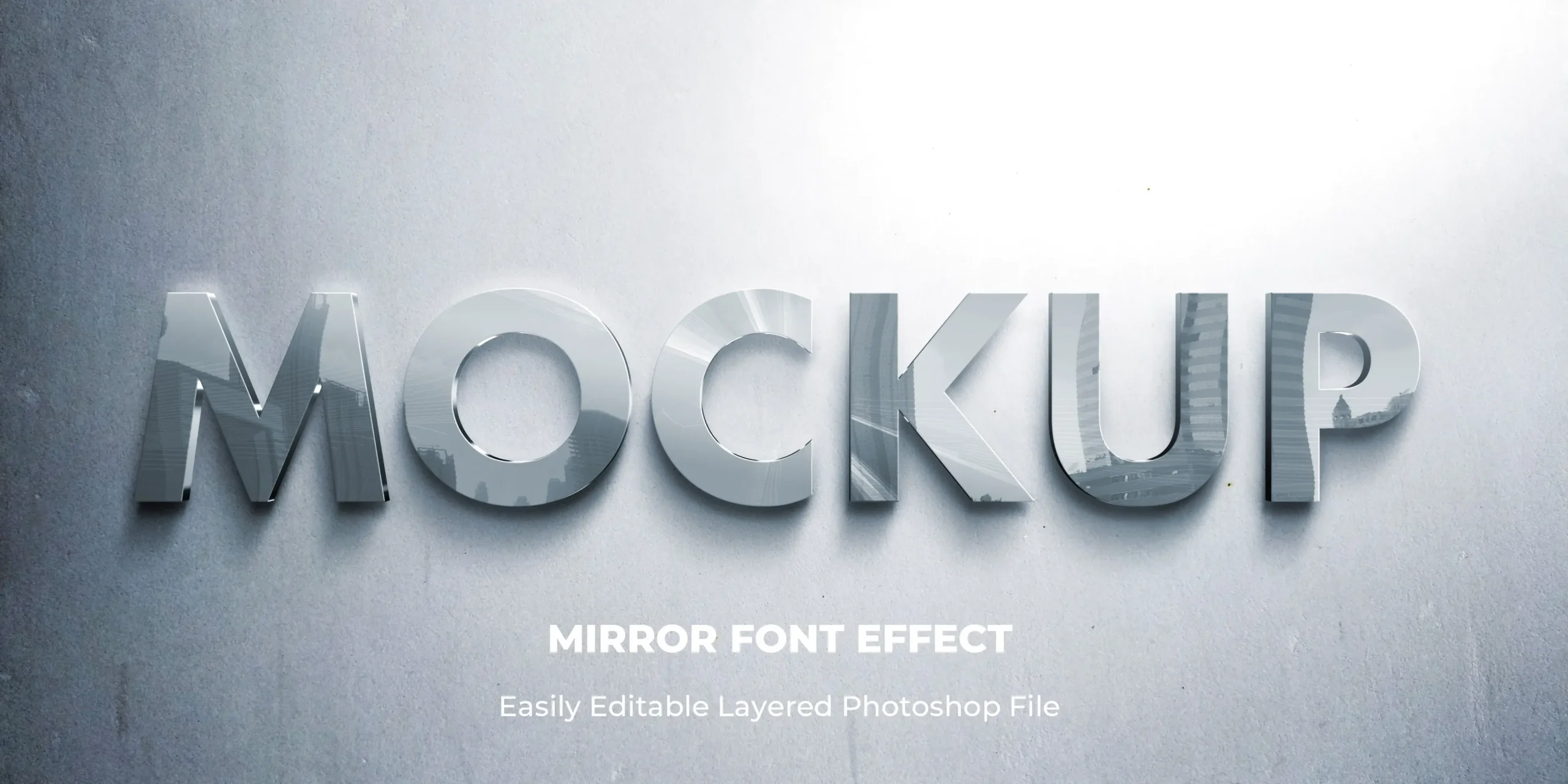 Glass Mirror 3D Text Effect for Photoshop