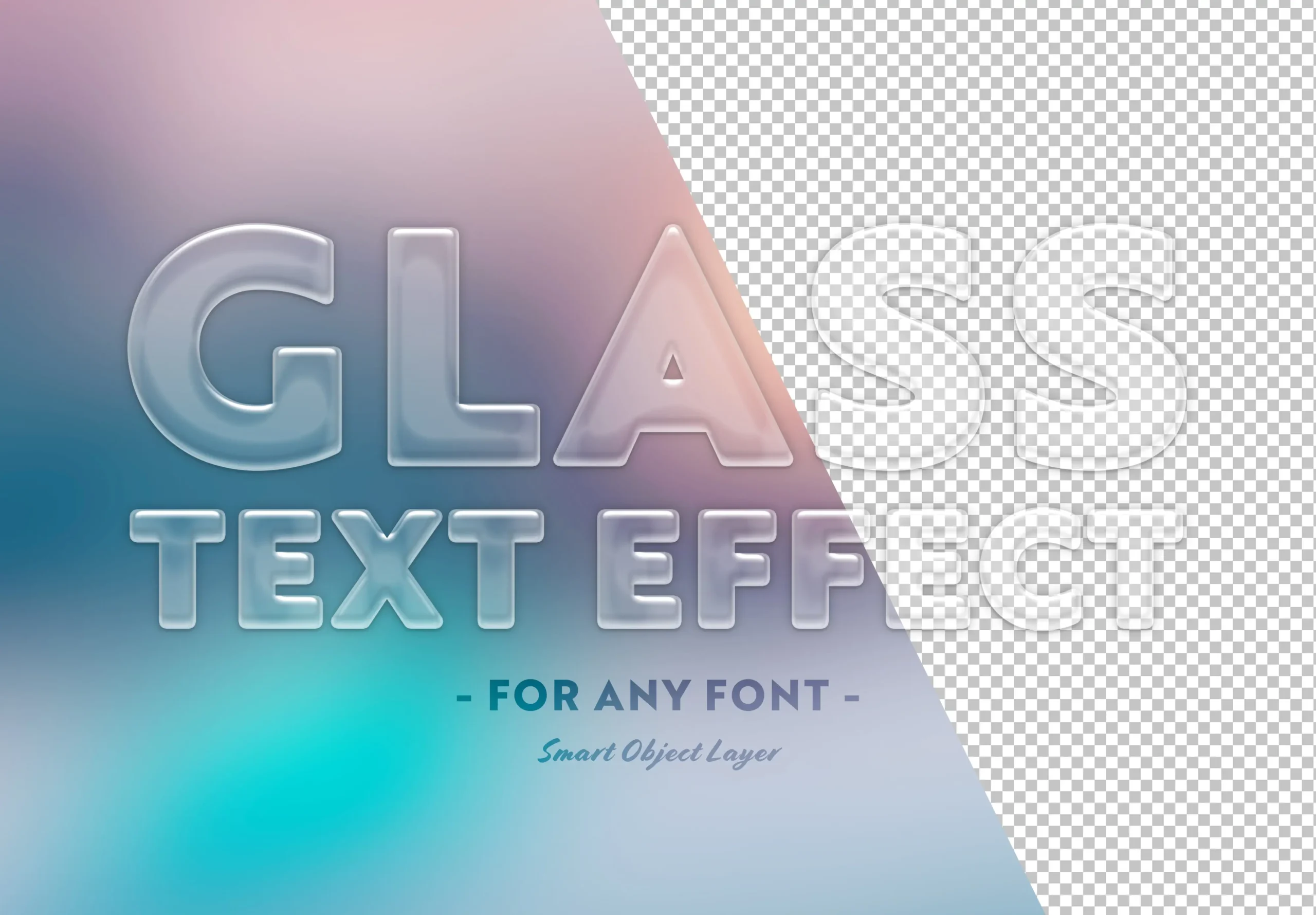Glass Text Effect for Adobe Photoshop
