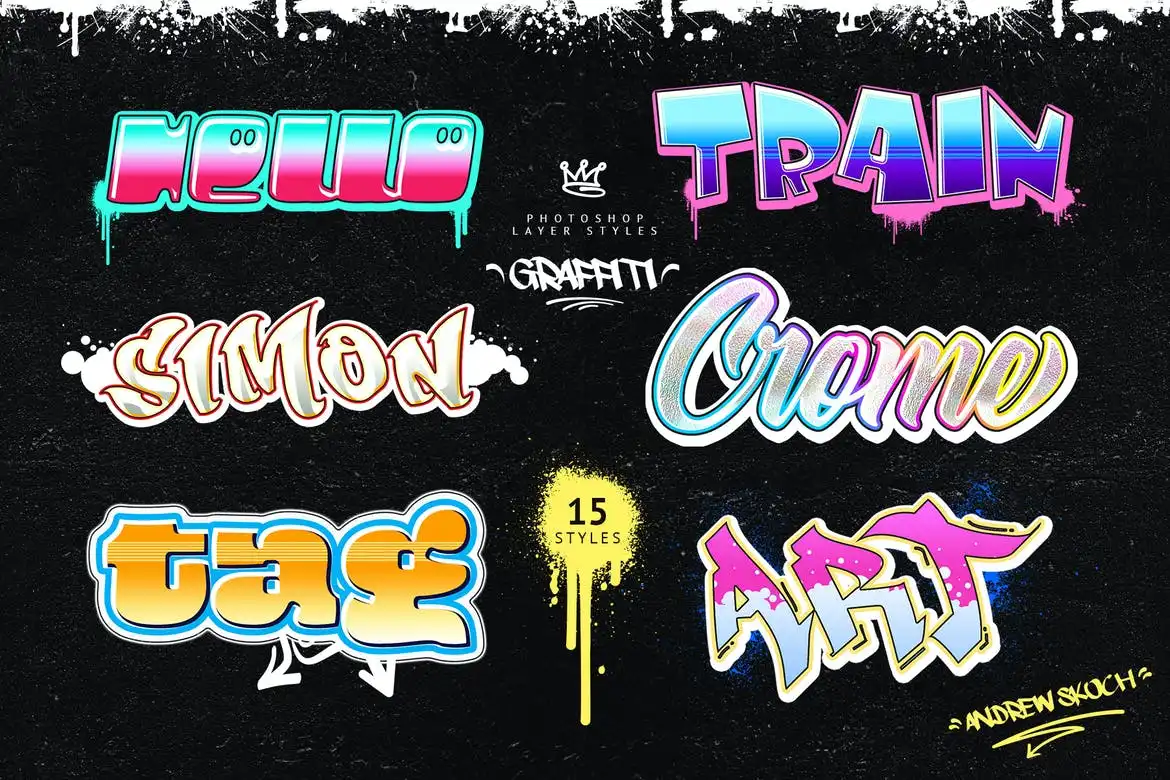 Graffiti Photoshop Layer Styles for Creative Designs