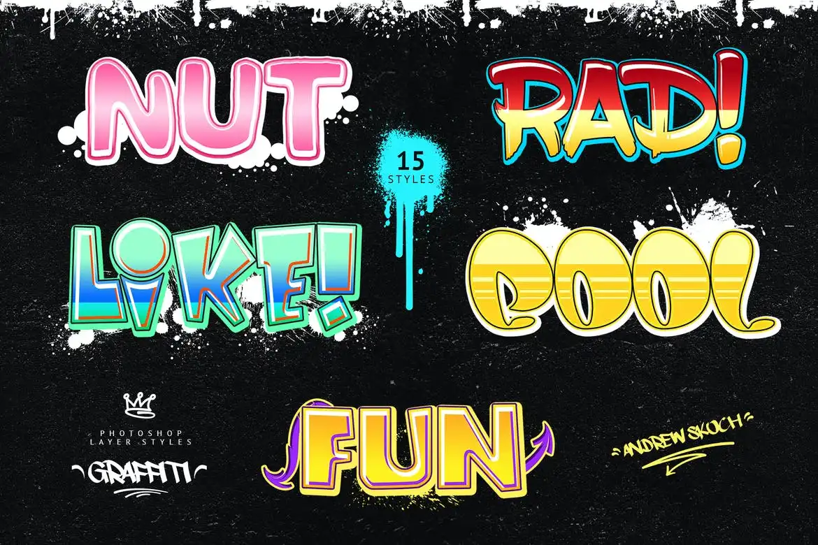 Graffiti Photoshop Layer Styles for Creative Designs