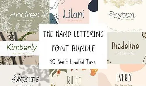 Hand Lettering Cute Fonts Bundle