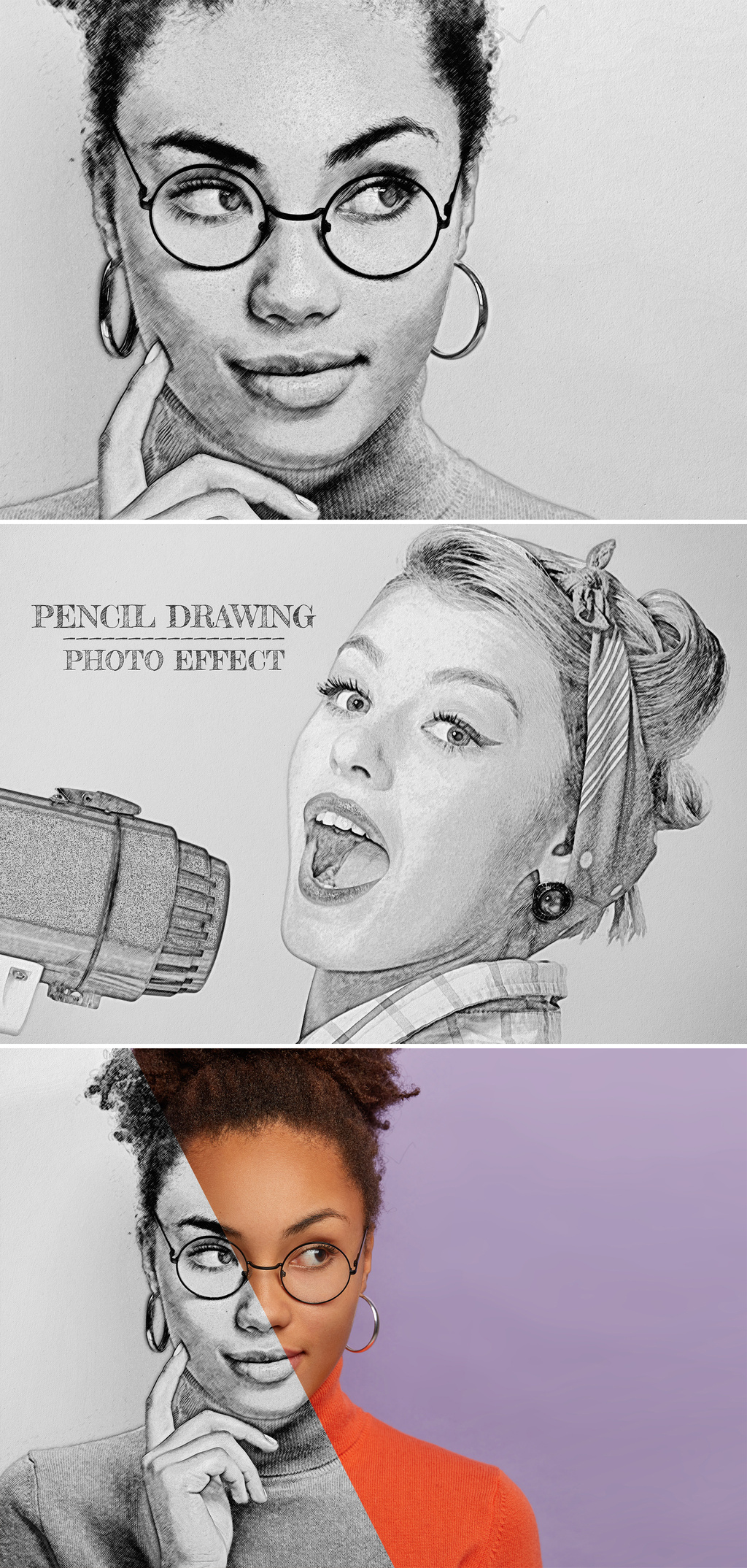 Pencil Drawing Photo Effect Mockup