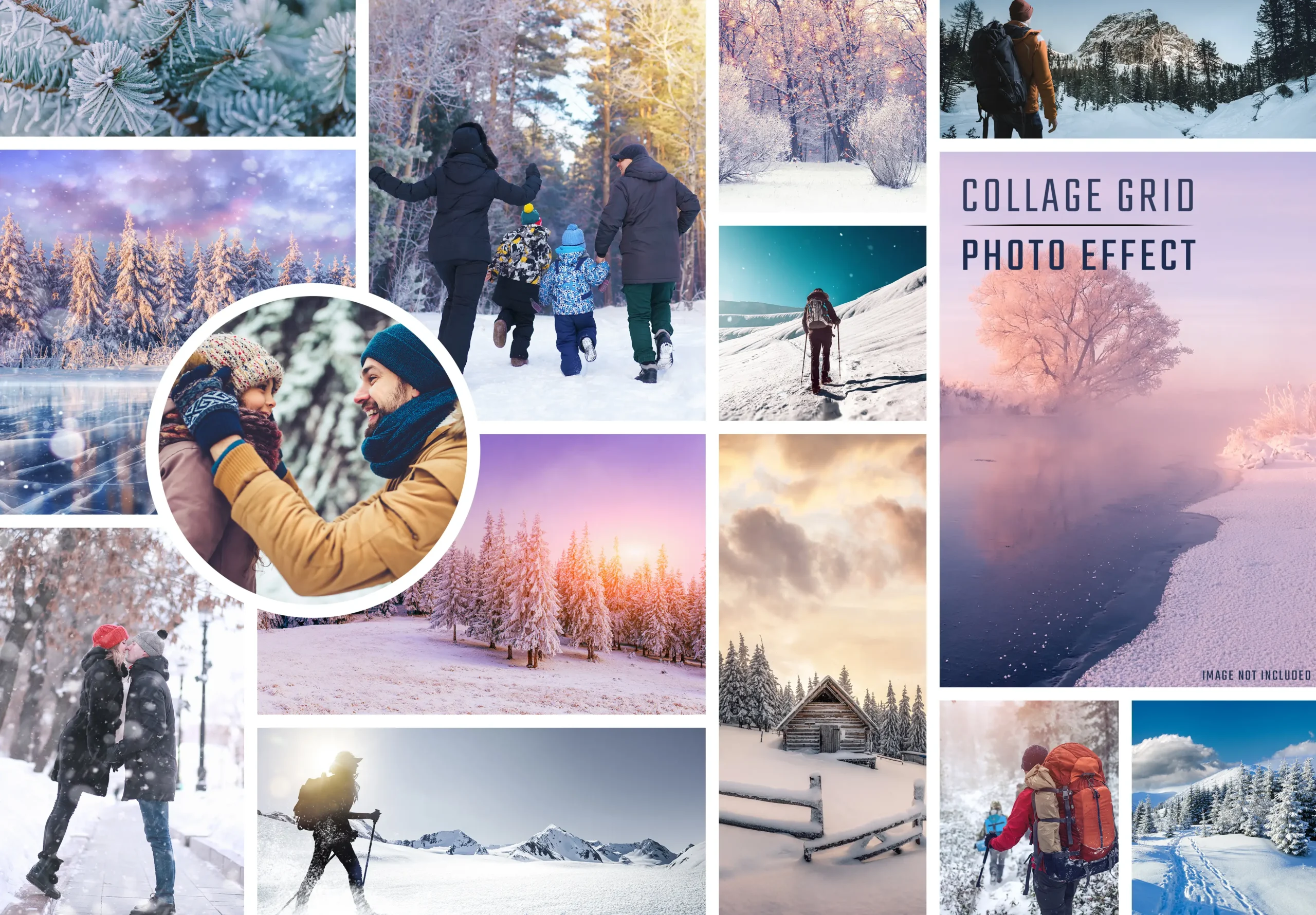 Photo Collage Frame Effect Mockup