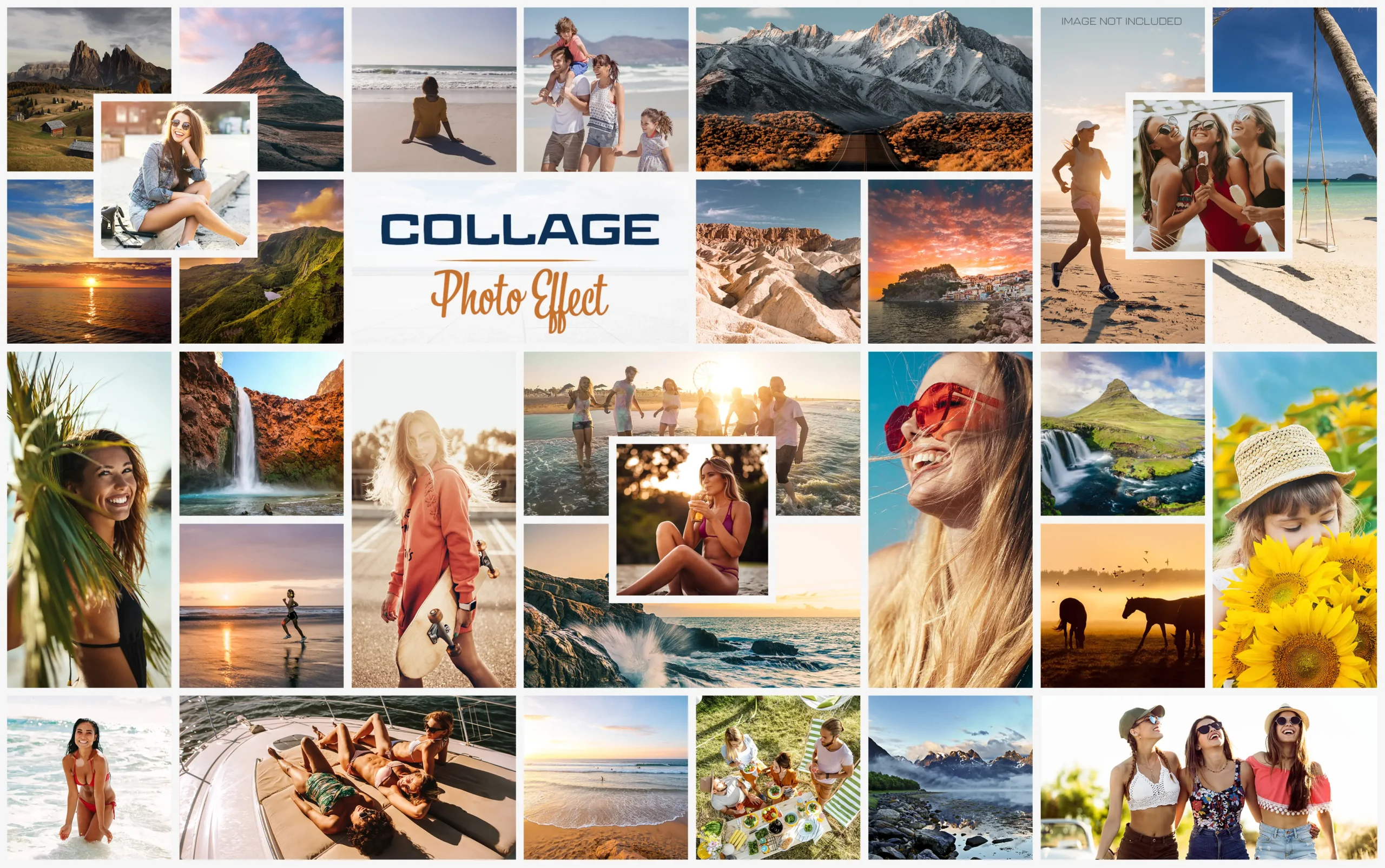Photo Collage Frame Effect Mockup