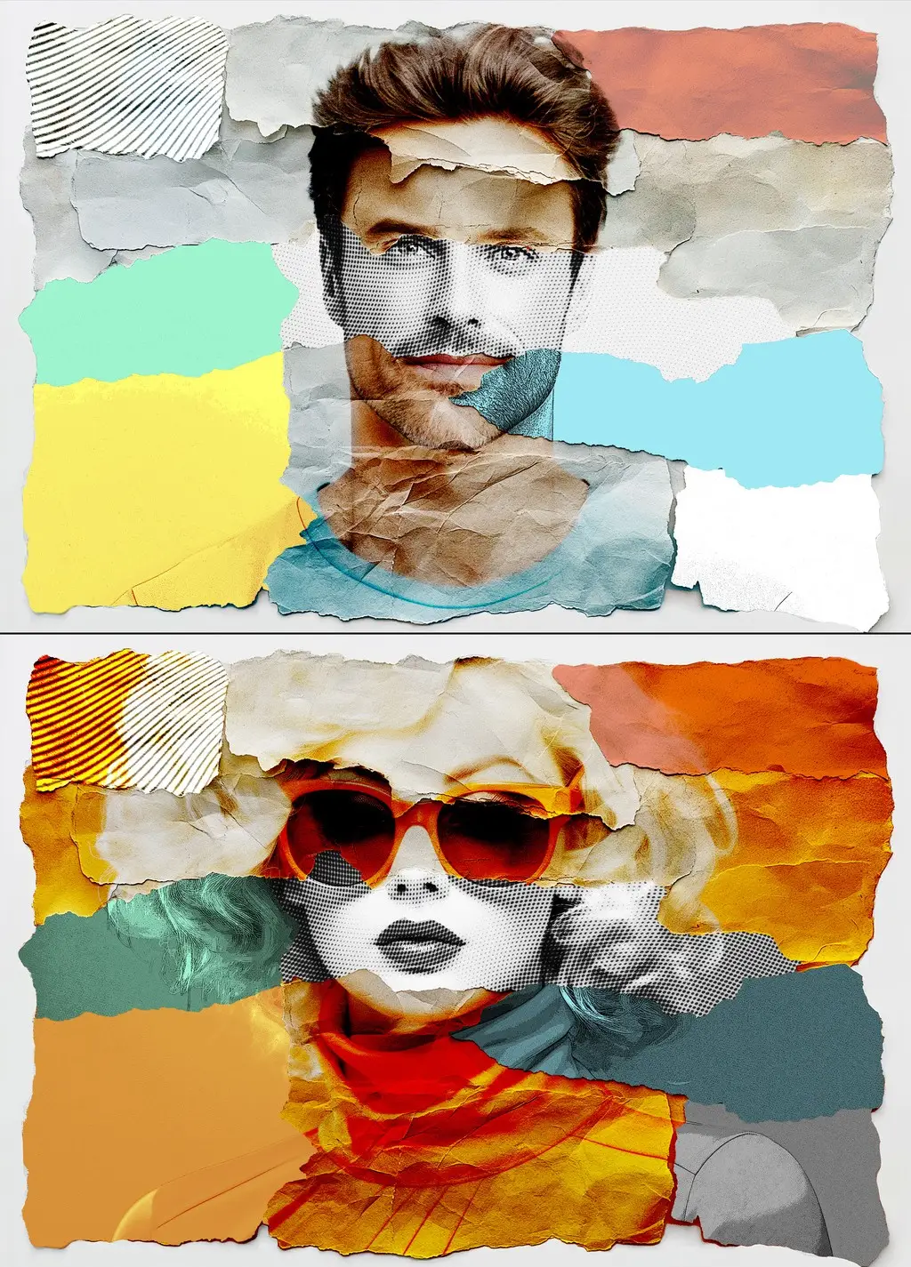 Torn Paper Collage Effect for Digital Design