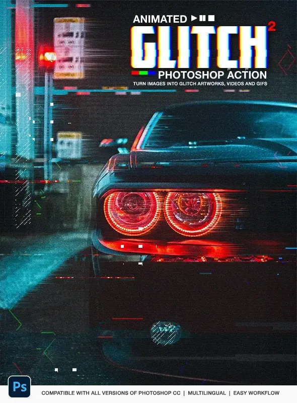 Animated Glitch 2 - Photoshop Action for Stunning Animations