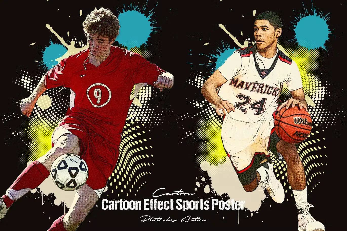 Cartoon Effect Sports Poster - Photoshop Actions