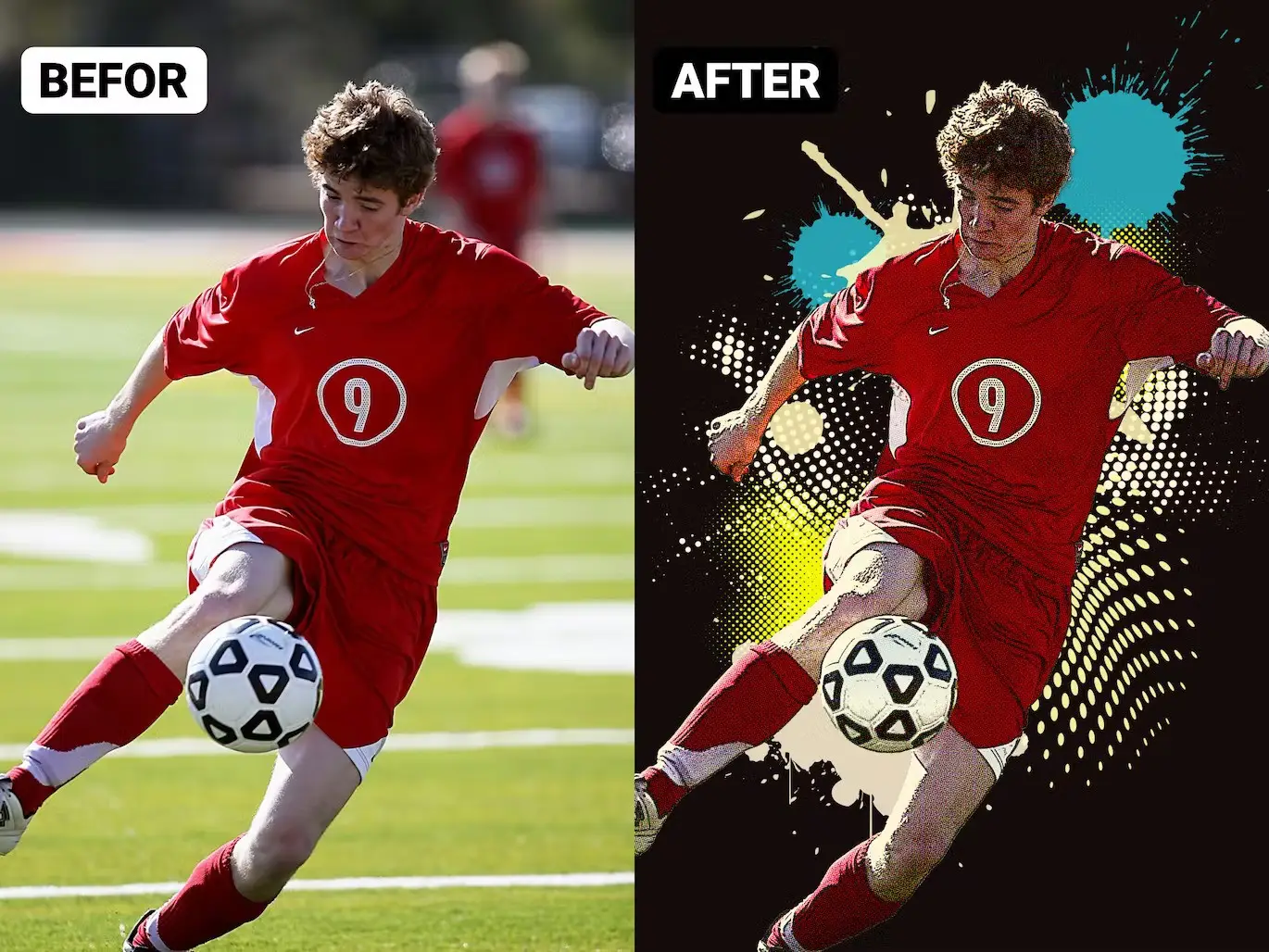 Cartoon Effect Sports Poster - Photoshop Actions