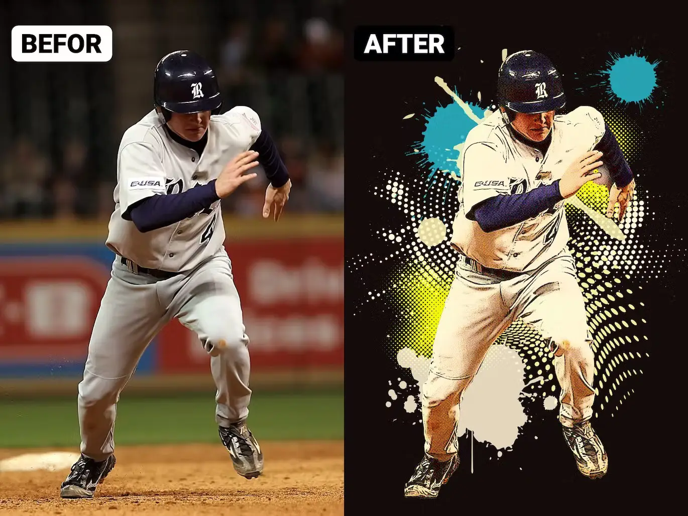 Cartoon Effect Sports Poster - Photoshop Actions