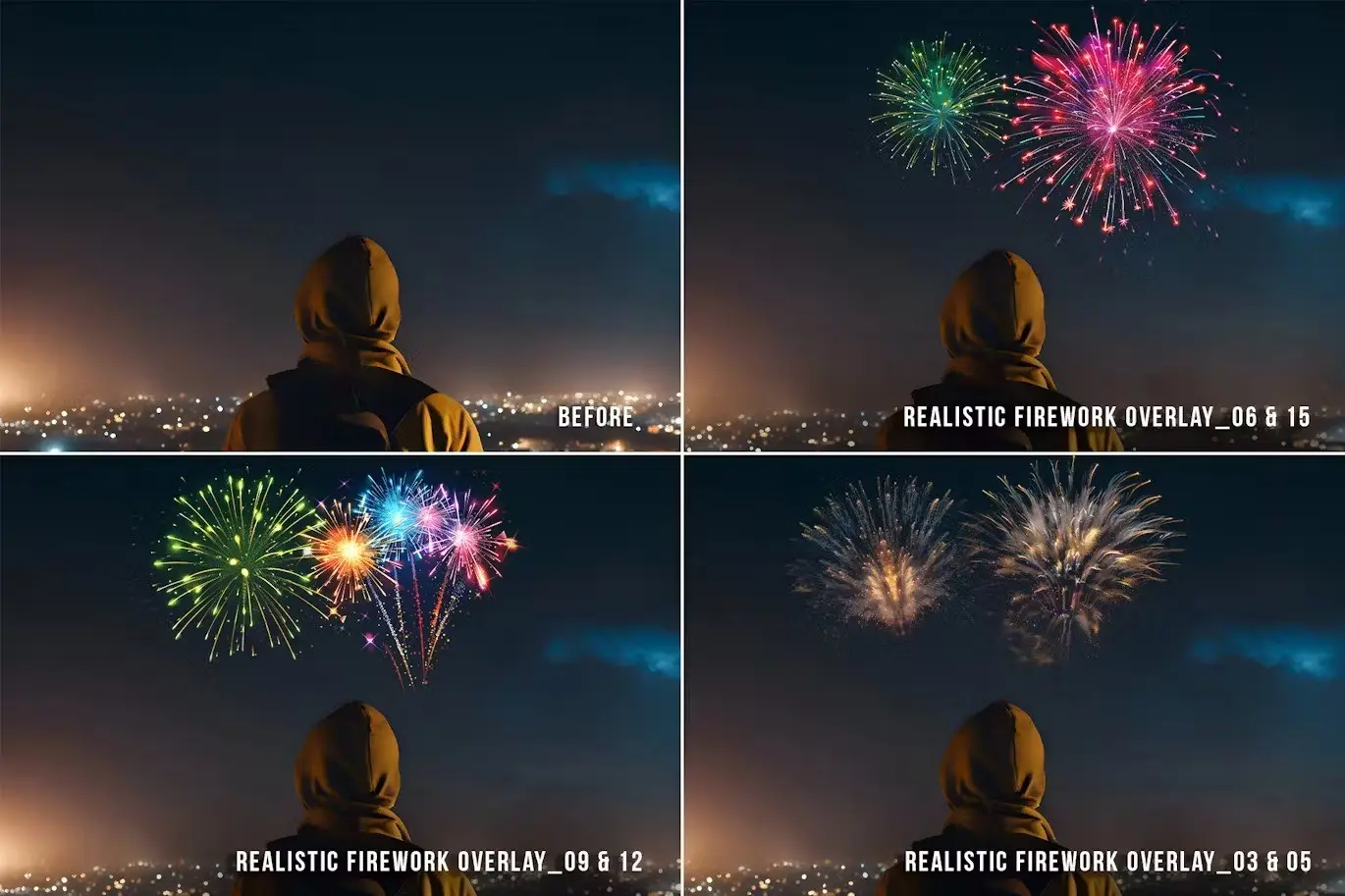 Realistic Firework PNG Transparent Photo Overlays