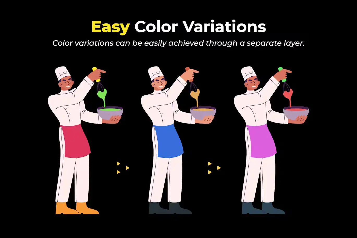 Flat Design Chef & Kitchen Character Illustrations