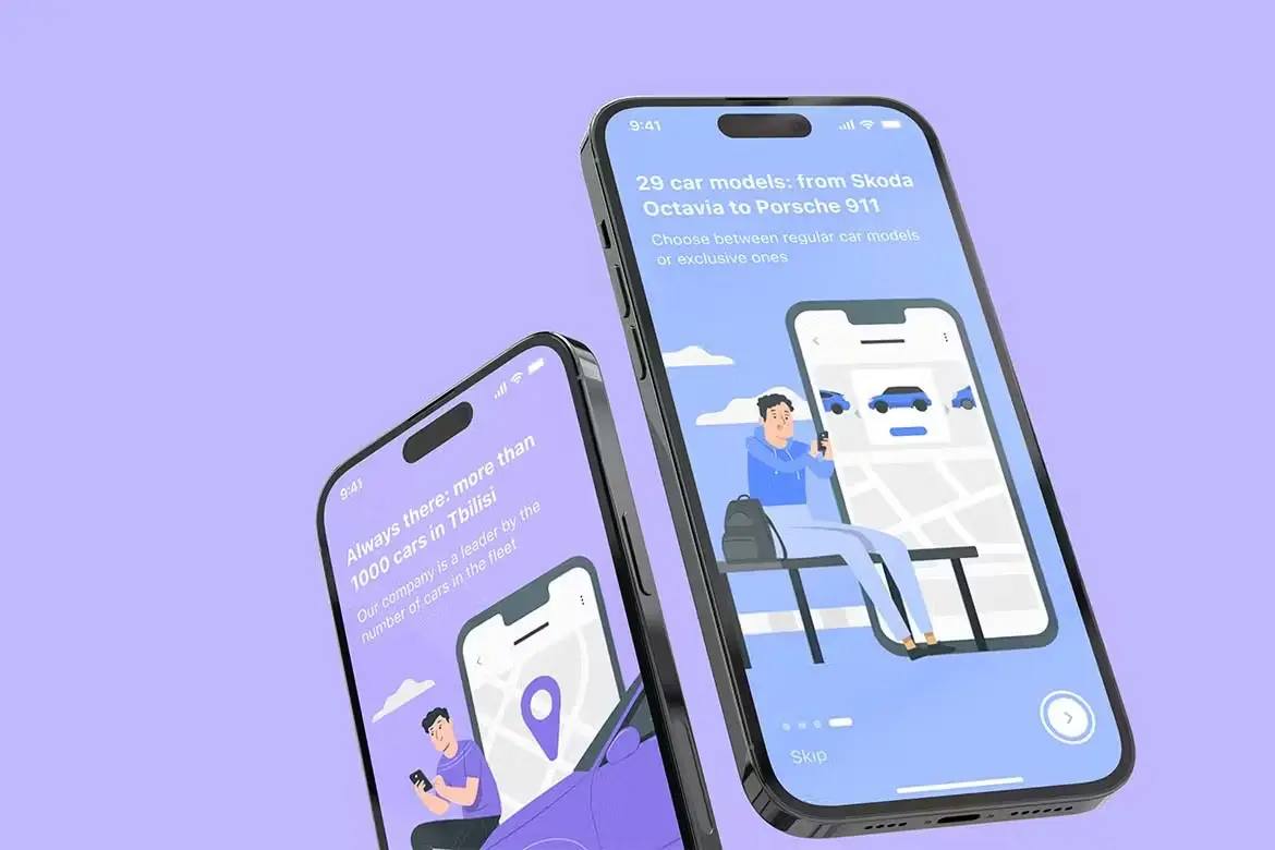 High Quality Floating Phone 14 Screen Mockup