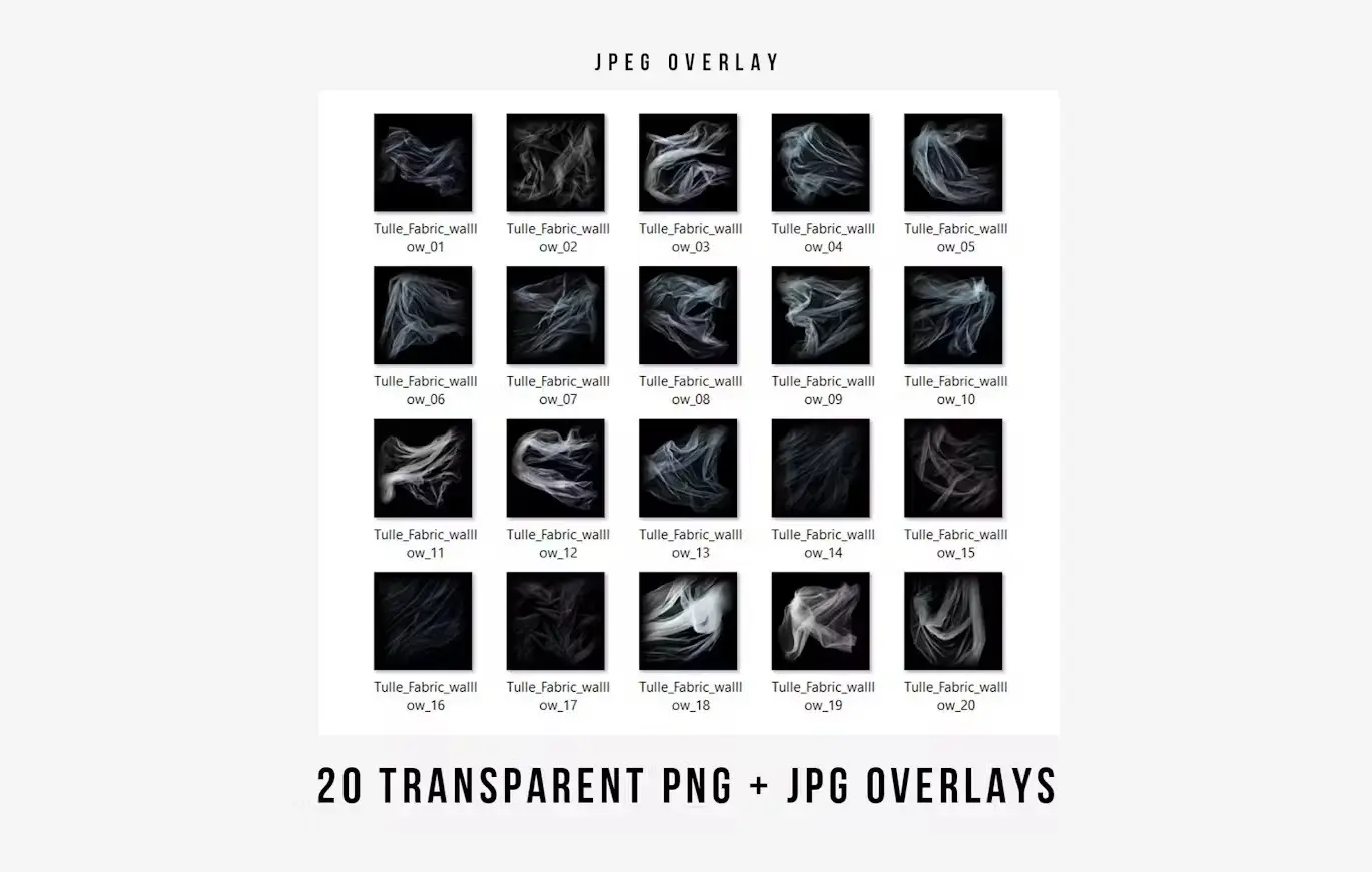 Flying Tulle Veil Fabric Transparent PNG Overlays