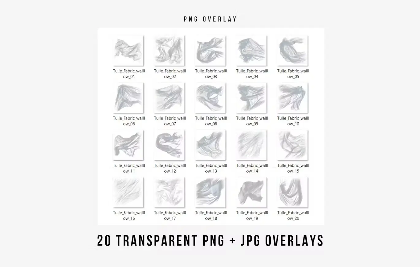 Flying Tulle Veil Fabric Transparent PNG Overlays