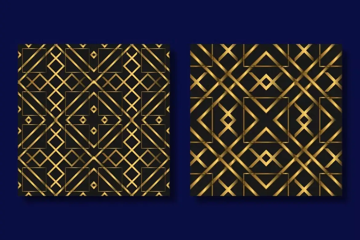 Gold Geometric Pattern - Vintage Vector Design