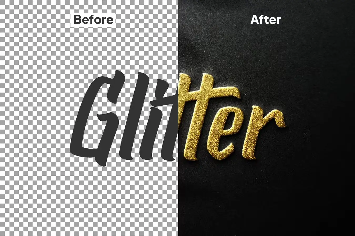 Gold Glitter Text Effect and Logo Mockup