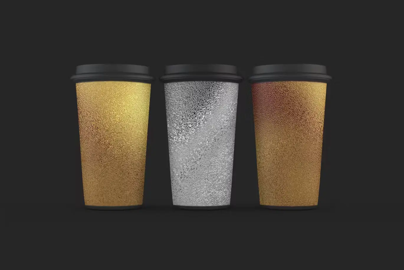 Gold & Silver Abstract Voronoi Texture Backgrounds