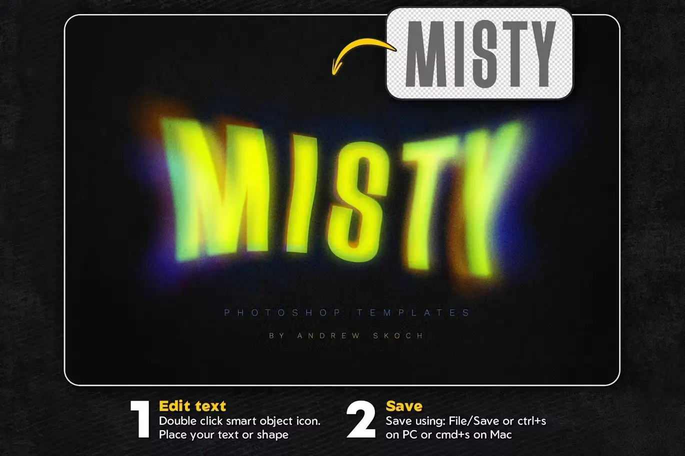 Gradient Blurred Text Effect - Stunning Photoshop Templates