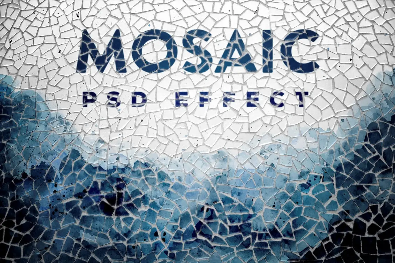Mosaic Photo Effect Mockup - High-Quality PSD
