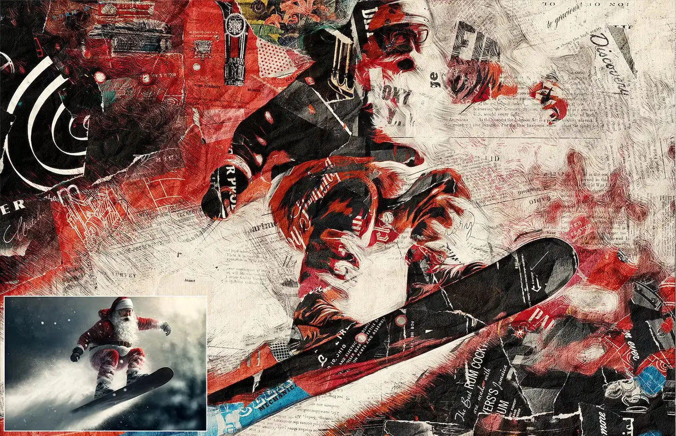 Newspaper Collage Art Effect - Transform Your Photos